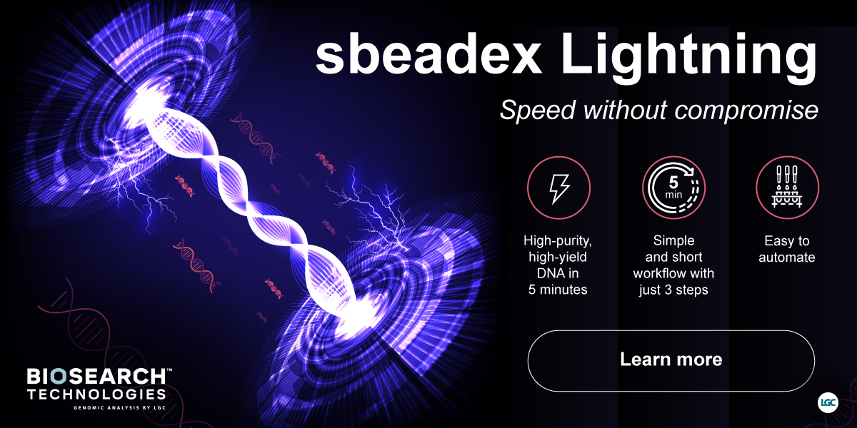 sbeadex Lightning, 5-minute purification transforms DNA extraction ...