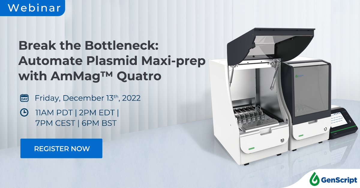 Break the Bottleneck: Automate Plasmid Maxi-prep with AmMag Quatro